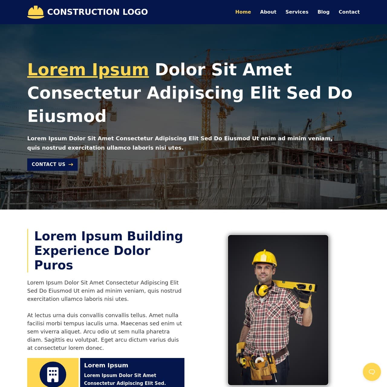 Construction Website Template Bricks Templates