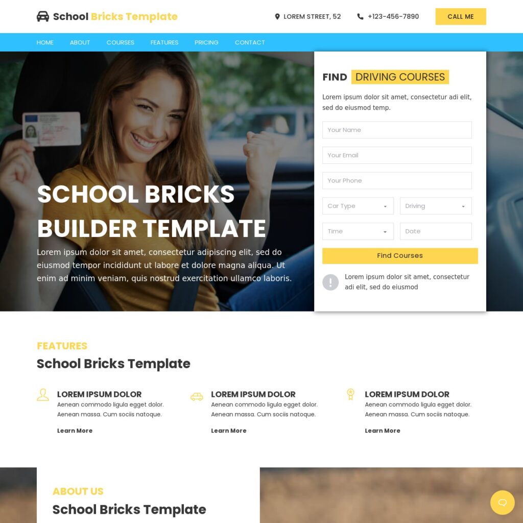 School Website Template - Bricks Templates